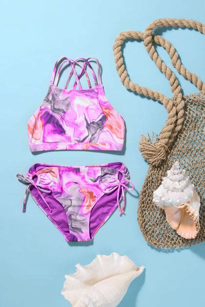 Seafolly Girls Electric Sunset Strappy Bikini Fit And Folly