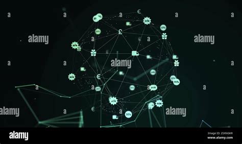 Image Of Network Of Connections With Digital Icons Over Globe Stock