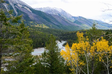 Kootenay 계곡으로가 단풍 Kootenay 국립공원 캐나다 록 키 산맥 브리티시 컬럼비아 캐나다 0명에 대한 스톡 사진 및