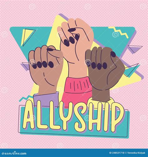 Multicultural Hands On Piano Keys Multicultural Class Flat Vector Stock Illustration With