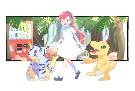 Agumon Gabumon And Shiramine Nokia Digimon And 1 More Drawn By