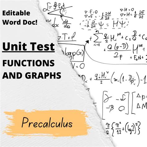 Precalculus Functions And Graphs Unit Test And Answers By Momath4u
