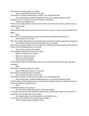 Econ 201 Exercises Part 5 Pdf When There Is Excess Supply In A Market There Is Downward