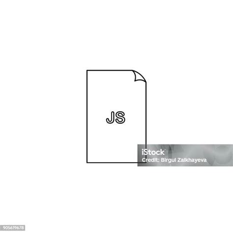 Js Format Ikon Dokumen Vektor Diisi Tanda Datar Pictogram Padat