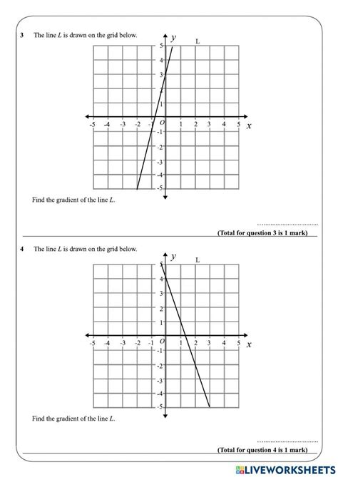 Gradient Of A L Free Interactive Worksheets 1607392