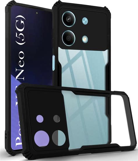 Jkobi Back Cover Case For Poco X Neo G Shockproof With Polycarbonate Clear Panel