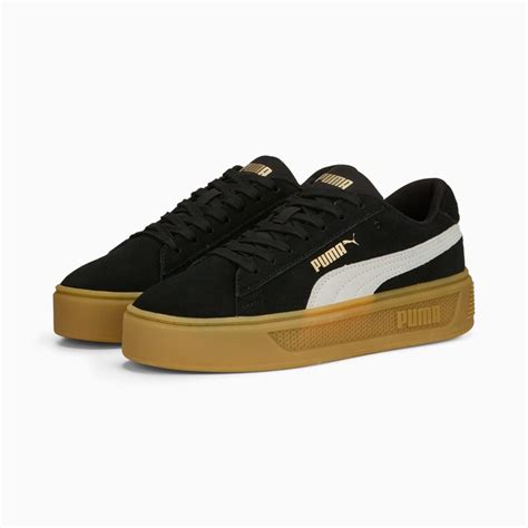 Zapatillas De Gamuza Smash Platform V3 Para Mujer Negro Puma