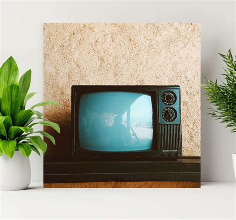 거실에 대한 원래 오래된 빈티지 Tv 벽 인쇄 Tenstickers