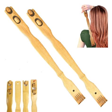 2 Pc Bamboo Wood Back Scratcher Massager 185 Self Massager Sturdy