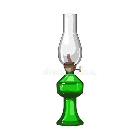 Glass Kerosene Lamp Cartoon Vector Illustration Stock Vector