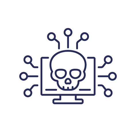 Premium Vector Botnet Line Icon Malware In Computer