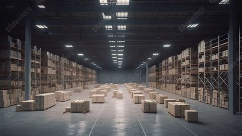Experience A Distribution Warehouse In Stunning 3d Rendering Powerpoint Background For Free