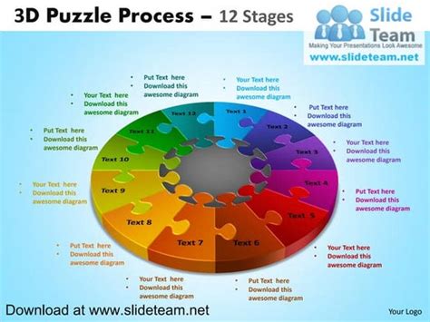 3 D Display Pie Chart Process 8 Pieces Powerpoint Presentation Slides