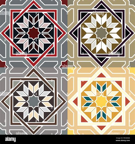 Decorative Pattern Different Color Option Vector Illustration Stock