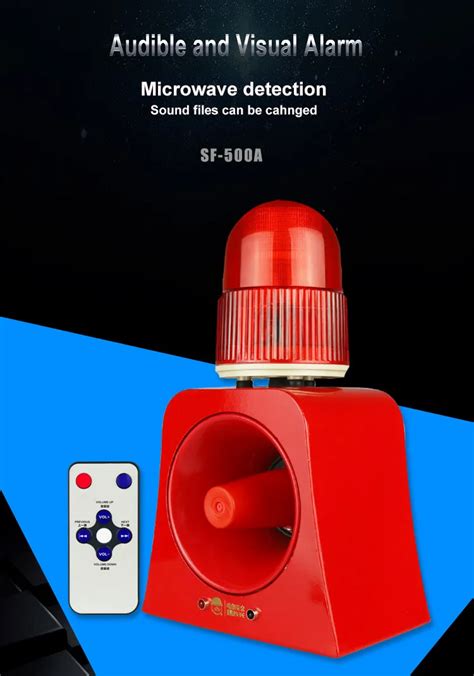 Microwave Motion Sensor Emergency Audio Audible Visual Alarm Vireless