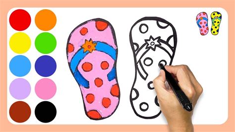 색칠공부 어린이를 위한 그림 그리기 슬리퍼 Youtube