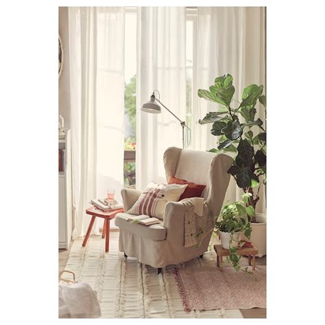 Strandmon Slipcover For Wing Chair Risane Natural Ikea