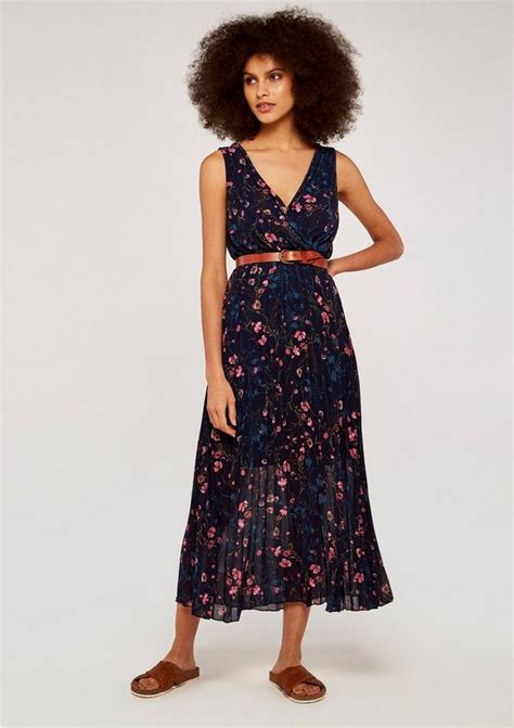 Apricot Maxikleid Botanical Grecian Pleat Maxi Dress 1 Tlg Mit