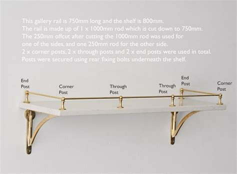 Brushed Satin Brass Gallery Rail Kitchen Fiddle Tipping Shelf Rail