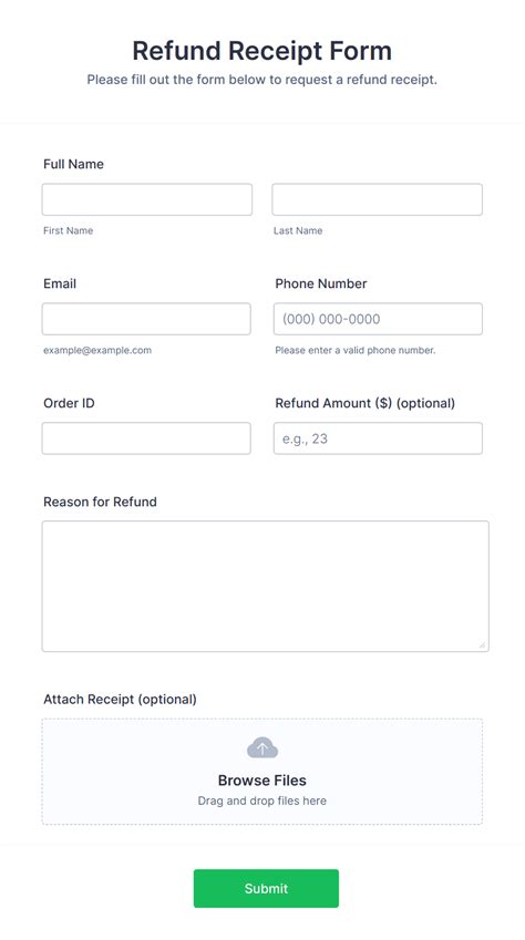 Cash Refund Receipt Form Free 13 Deposit Receipt Form Samples Pdf