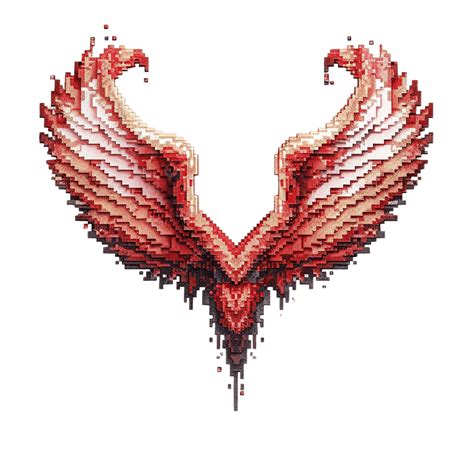 Love Sign With Angel Wing In Pixel Art Style Wing Angel Love Png