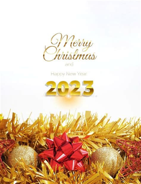 Merry Christmas And Happy New Year 2023 Greeting Card Stock Image