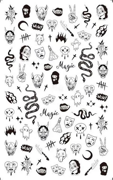 Goth Nail Art Stickerssummer Nail Artautumn Nail Decaleasy Applicationpopular Nail Art Small
