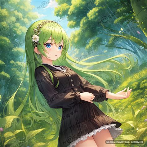 Ai创作图少女唱歌 竹林 古风漫画 昵图网