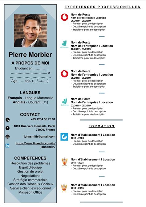 French Cv Template Free Download Free Printables Hub