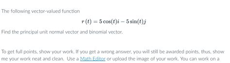 Solved The Following Vector Valued