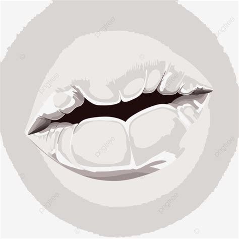 하얀 입술 회색 배경 만화에 열린 입으로 흰색 입술의 스티커 클립 아트 벡터 표현 상표 클립 아트 Png 일러스트 및