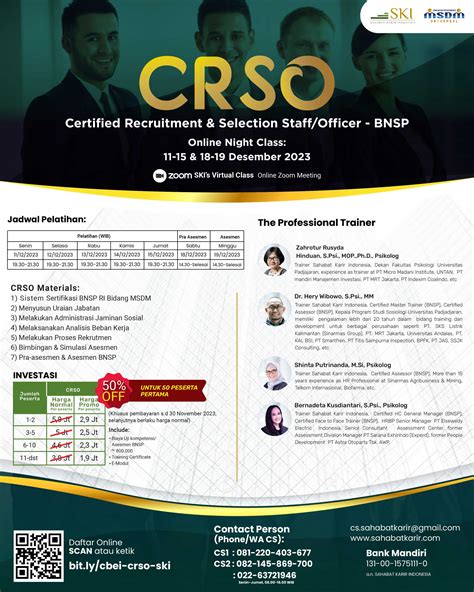 Certified Recruitment & Selection (CRSO) – BNSP 2023 - Sahabat Karir ...