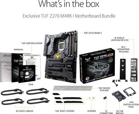 Rog Asus Tuf Z270 Mark 1 Lga1151 Ddr4 Dp Hdmi M2 Usb 31 Z270 Atx