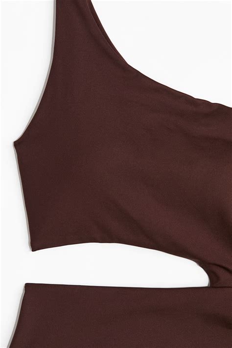 Padded Cup High Leg Swimsuit Dark Brown Ladies Handm Ca
