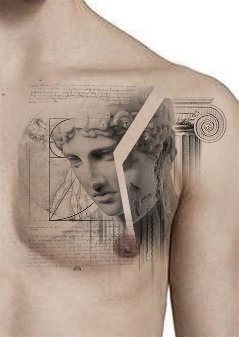 Abstract Chest Tattoo Design