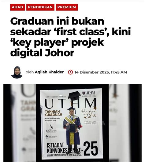 Graduan Ini Bukan Sekadar First Class Kini Key Player Projek