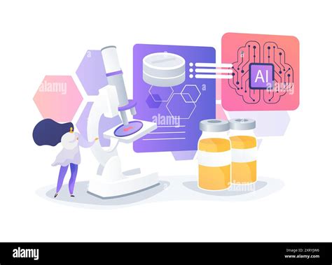 Ai Enhanced Drug Discovery Abstract Concept Vector Illustration Stock