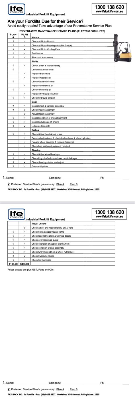 Electrical Forklift Service Plan Ife Forklifts
