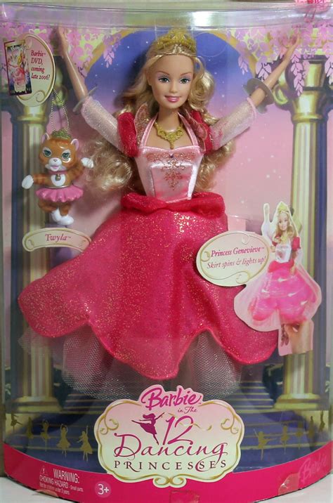 2006 12 Dancing Princesses Barbie Nrfb J8887 Non Mint Box