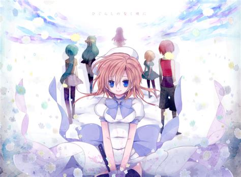 Furude Rika Ryuuguu Rena Houjou Satoko Sonozaki Mion Sonozaki Shion And 1 More Higurashi
