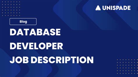 Database Developer Job Description Template Unispade Blog