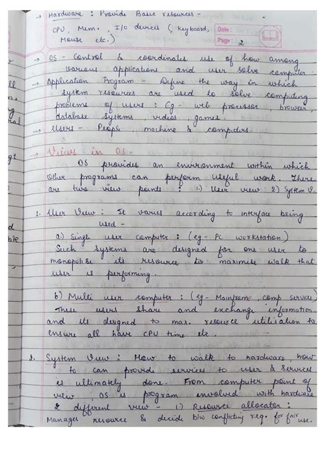 SOLUTION Operating System Handwritten Notes Studypool