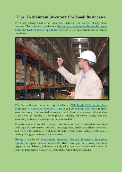 PPT Tips To Maintain Inventory For Small Businesses PowerPoint Presentation ID