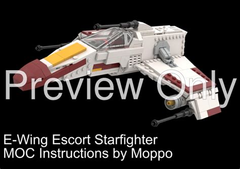 Lego Moc E Wing Escort Starfighter By Moppo Rebrickable Build With Lego