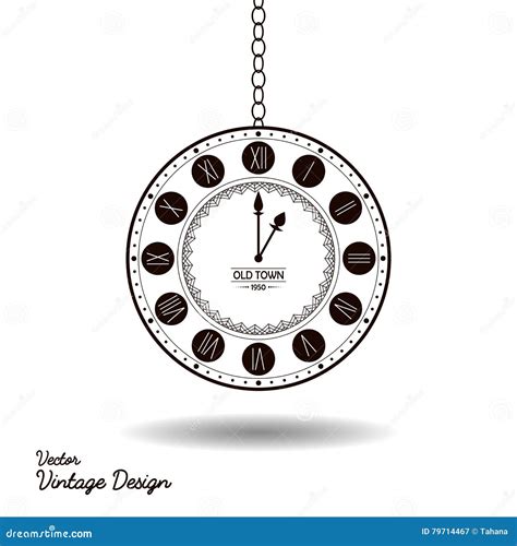 Vector Vintage Clock Dial Stock Vector Illustration Of Measurement