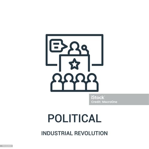 산업 혁명 컬렉션에서 정치적 아이콘 벡터입니다 얇은 라인 정치적 개요 아이콘 벡터 일러스트 레이 션입니다 기에 대한 스톡 벡터 아트 및 기타 이미지 Istock