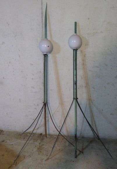 Lightning Rods And Milk Glass Lighting Rod Balls 55 H Sherwood Auctions