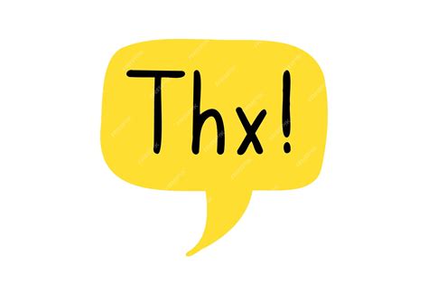 Premium Vector Thx Speech Bubble Yellow Bright Icon Thank You Hand