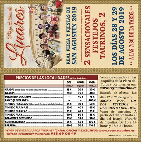 Venta De Entradas Listado De Precios Y Horarios Taquilla Plaza De