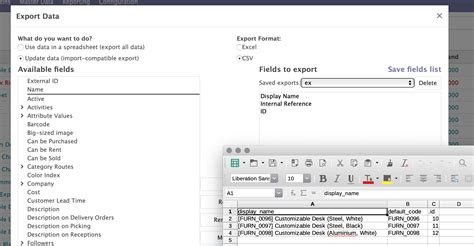 Export To Csv Odoo Bulk Update Product Variant Internal Id Stack